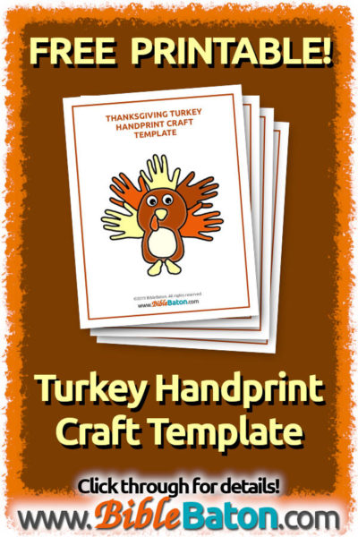 Handprint Turkey Craft Template for Thanksgiving • BibleBaton